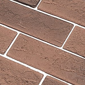 TORURAL 100 Vintage Brown/Red Faux Brick Wall Tiles, 3D Thin Brick Veneers for Bedroom, Bathroom, Kitchen, Fireplace and Fence Wall Panels (14.2 sq ft)