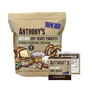 Anthony's Instant Dry Yeast Packets, Contains 42 Individual Packets, Gluten Free