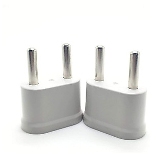 Toolso 2pcs/lot US (USA) to EU (Europe) Travel Power Plug Adapter for USA converter White