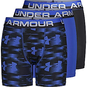 Under Armour boys 3 Pk Ua Blur Performance Boxer Underwear, Ultra Blue F192, Large US