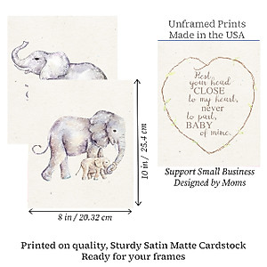 Silly Goose Gifts Nursery Art Elephant Wall Print Dumbo Quote Rest Your Head Close to my Heart (Set of 3) 8x10