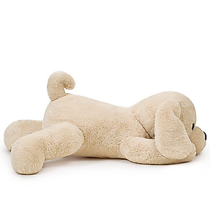 MIAOHAHA Plush Puppy Toy Cute Stuffed Animal Dog, Kids Plush Toy Pillow, Lifelike Soft Light Brown Dog Cuddly Toy Gift for Kids/Girls(40cm/15.7in)