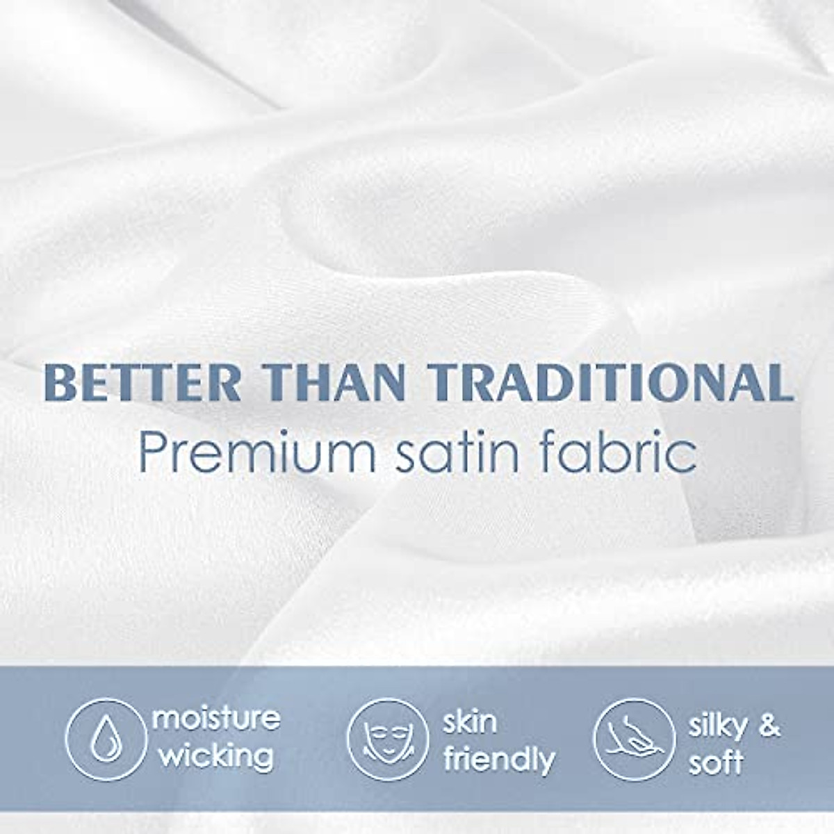 Silk Satin Body Pillow Pillowcase, Silky 20''x54'' Body Long Pillow case for Pregnant Women and Family, Hidden Zipper Closure, White, 1 Pack