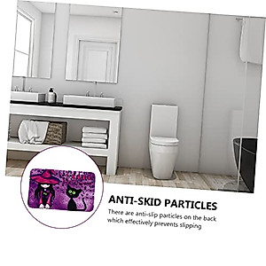 Zerodeko 3pcs Toilet Seat Three Piece Set Toilet Floor Mat Shower Curtain Set Toilet Cover Seat Toilet Floor Mat Set Toliet Cover Toilet Seat Cover Purple Halloween Polyester (Polyester