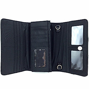 Justin West Rhinestone Concho Western Laser Cut Tooled Wristlet Wallet Shoulder Handbag Purse (Brown Purse and Wallet)