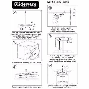Wood Kidney Shape Swiveling Lazy Susan Hooks Pots and Pans Organizer with 7 Metal for Corner Base Cabinet (28" Diameter)