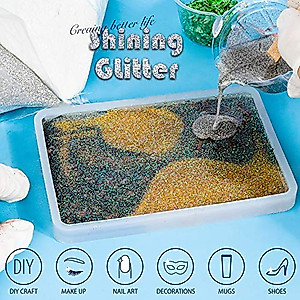 YGDZ Fine Glitter, 200g Holographic Silver White Extra Fine Glitter for Resin Arts & Crafts Body Nails Face Hair Epoxy Tumblers(Mother of Pearl & Silver Holographic)