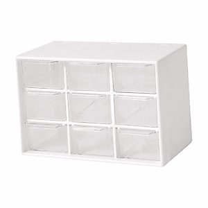 Aosekaa Small Drawer Organizer for Desk Desktop Storage Box with Clear Drawers Beads Organizer Box for Office Jewelry Oragnizer, 9 Drawers White