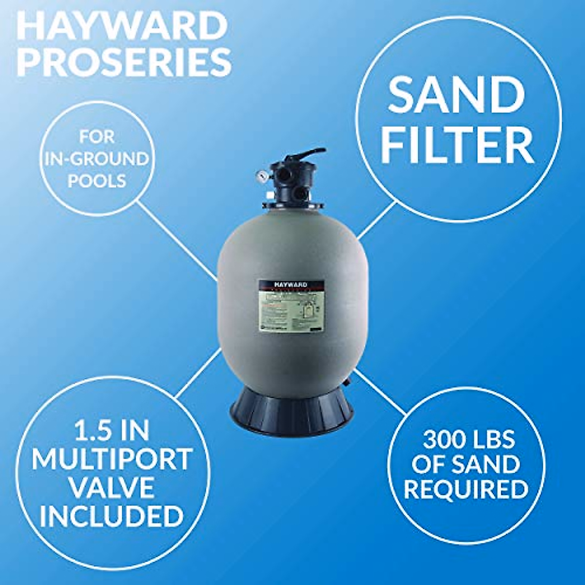 Hayward W3S244T ProSeries Sand Filter, 24-Inch, Top-Mount