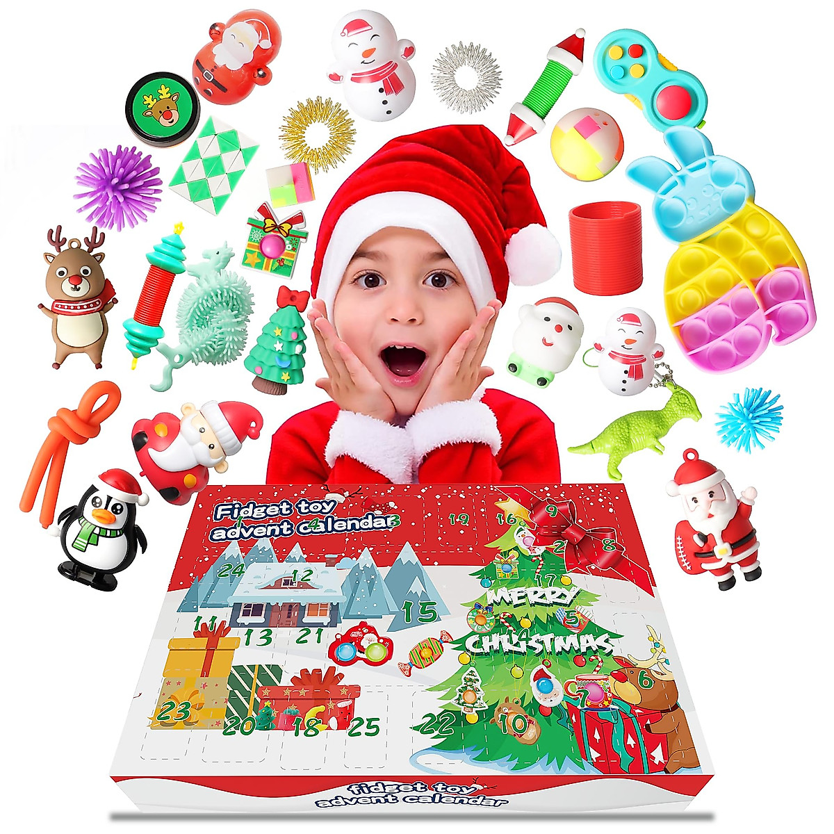 Fidget Advent Calendar 2023 for Boys and Girls - The Ultimate Christmas Countdown Gift for Kids 3 Years and Up, Packed with Over 24 Exciting Surprise Accessories, Parent-Approved
