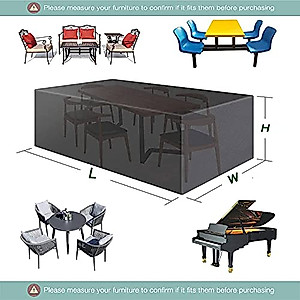 HGPFCB Outdoor Furniture Cover Garden Waterproof Protective Cover Garden Furniture Cover Terrace Furniture Cover Table Cover 420D Oxford Furniture Cover (Black ,Silver ) -220x90x80cm(86x35x31inch)