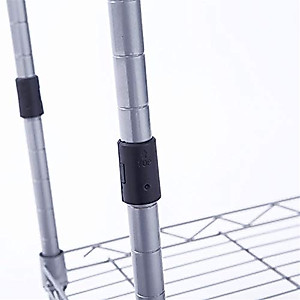 4-Wire Shelving Silver Gray Metal Storage Rack Height Adjustable Shelves, Heavy Duty Commercial Grade Steel Utility Layer Shelf Rack Organizer for Restaurant, Pantry, Kitchen Garage, 13.8"x9.8"x31.5"