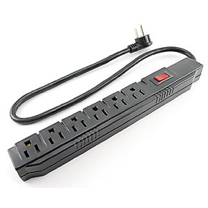 CablesOnline, 6 Outlet Surge Strip, Horizontal, 90 Joules, 24in (2 ft.) Cable, (SP-002)