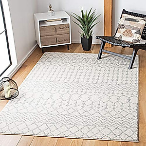 SAFAVIEH Tulum Collection 6' x 9' Ivory / Light Grey TUL270D Moroccan Boho Distressed Non-Shedding Living Room Bedroom Dining Home Office Area Rug