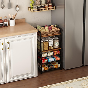 Zuyachuza Adjustable Can Rack Organizer for Pantry, Snack Organizer Shelf, Canned Food Storage Rack, Multifunctional Free Standing Floor Pantry Organizer and Storage for Kitchen