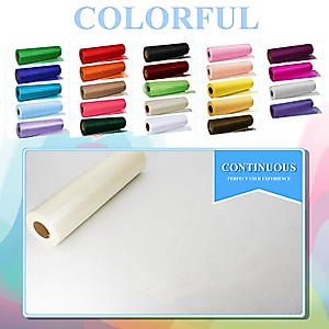 Ivory Tulle Crystal Organza Fabric Rolls 12 Inch by 50 Yards (150 feet) Sheer Fabric for DIY Tutu Bow Baby Shower Birthday Party Wedding Decorations Christmas Craft Supplies