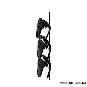 Marketing Holders Glasses Holder Holds 3 Pair Wall Mount with Hanging Hardware Black Acrylic Retail Locations Space Saver Organizer Storage Warehouses Eyeglasses Sunglasses Spectacles Bifocals