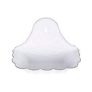 Creative Co-Op White Enameled Metal Soap Dish, Hangs or Sits