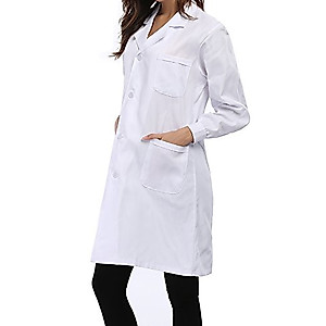 Taylor Eddie Women's White Full Length Lab Coat with Three Pockets
