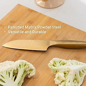 HAST All-New Santoku Knife - 6.3” -High Performance - Powder Steel- Patented - Japanese Blade Style - Award Wining Minimalist Design-Ergonomic Handle-Minimalist Kitchen Decor (Titanium Black)