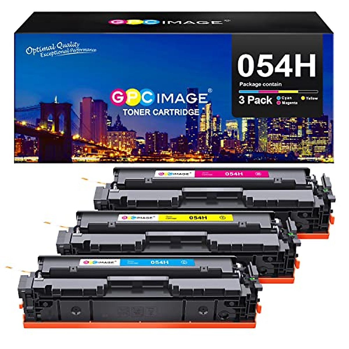 GPC Image Compatible Toner Cartridge Replacement for Canon 054H Cartridge 054H CRG 054 Compatible with ImageClass LBP622Cdw MF644Cdw MF642Cdw MF640C LBP620 Toner Printer Tray (Cyan, Magenta, Yellow)
