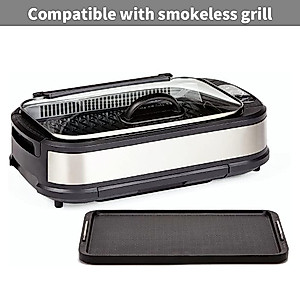 Flat Top Griddle for Stovetop, Non-Stick Griddle Grill Pan, Stove Top Grill,14.96" x 8.66", Works with Power XL,Chefman, Carl Schmidt Sohn, Cusimax, Techwood Smokeless Grill,Aluminum,Dishwasher Safe