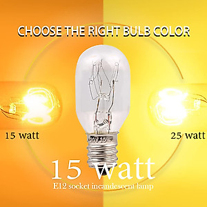 Parts Express Himalayan Salt Lamp Bulbs Original Salt Lamp, 6Pack E12 Candelabra Base Replacement Light Bulbs, 15 Watt Incandescent Bulbs for Plug-in Night Light (6, E12 15W T20)