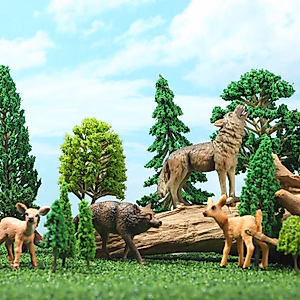 Skylety 70 Pieces Model Trees 1.2-6.3 Inch Mixed Model Tree Train Scenery Architecture Trees Fake Trees for DIY Crafts, Building Model, Scenery Landscape Natural Green(Vintage)