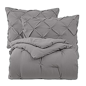 Cozie Mari Ultra Soft Stone Washed Comforter Set, Grey, King