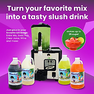 Margarita Girl Single-Bowl Mini Size Frozen Slushy Drink Machine - Versatile High-Capacity Model Featuring One 1.6-Gallon Bowl - Makes 25 Cups of Resort-Style Margarita, Daiquiri, Piña Colada & More