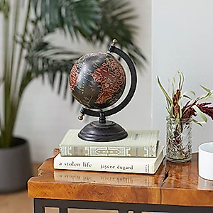 Deco 79 Mango Wood Globe, 6" x 5" x 9", Black
