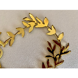 Personalized 2 Initials Wedding Cake Topper, Heart Cake Topper, Hand Lettered Initials, Mr & Mrs Custom Cake Topper, Anniversary Letters Flower Cake Topper Bride and Groom Monogram Floral Heart Wreath