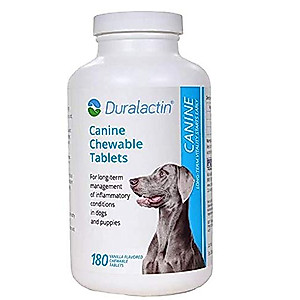 Duralactin Canine 1000mg 180ct Chewable Tabs for Dogs Vanilla Flavored