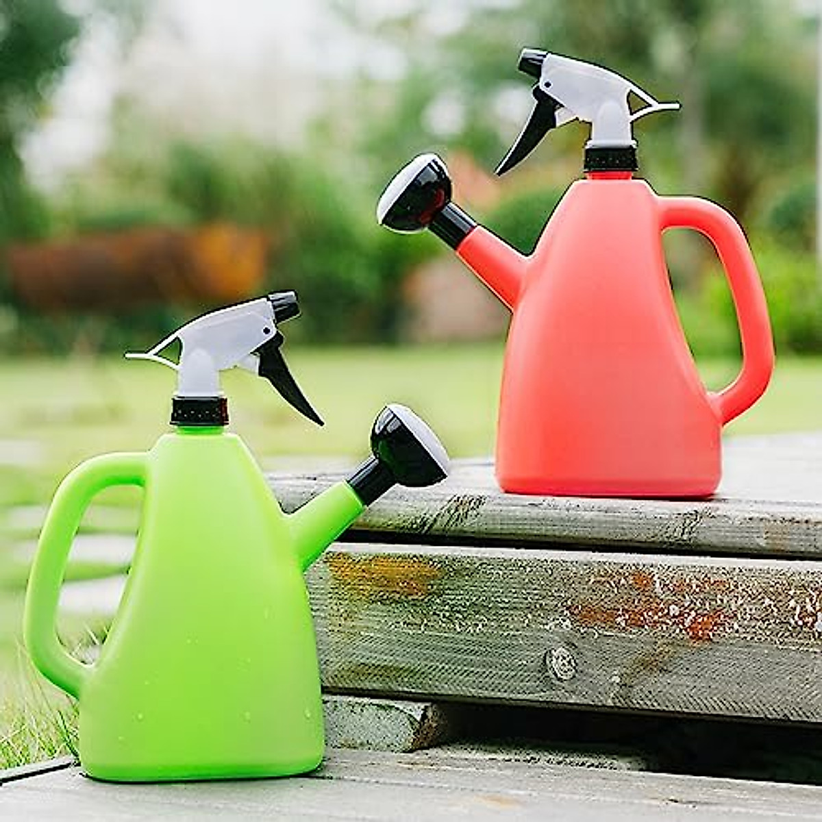 KELINFONG Water Buckets for Plants Gardening Home Use Watering Cans Spray Bottle Dual Use Water Bottle Sprayer Multifunctional Practical Garden Tools (Red, One Size)
