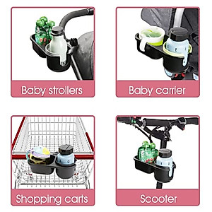 LUFFCABO Universal Stroller Accessories with Stroller Cup Holder and Stroller Tray to Hold Stroller Snack Catcher, 2 in 1 Stroller Tray Attachment (Grey)