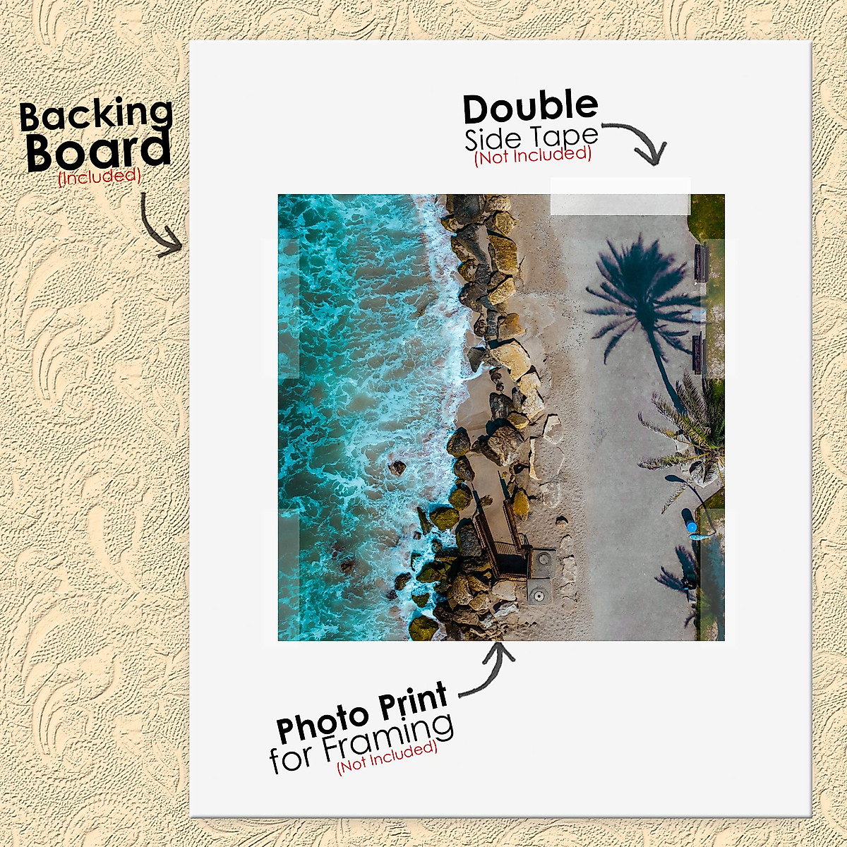 Golden State Art, 8.5x11 Picture Mat Matte Backerboards for Framing. Pack Contains 50 Backing Boards (White, 50 Pack)