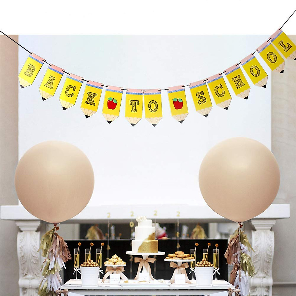 BinaryABC Back to School Bunting Banner,First Day of School Sign,First Day of School Decoration Supplies