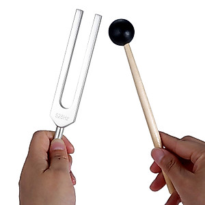 Tuning Fork, 528 Hz Tuning Fork with Silicone Hammer and Cleaning Cloth, Solfeggio Tuning Fork for DNA Repair Healing, Sound Healing, Sound Therapy, Vibration