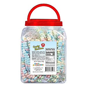 36 Candy Necklaces Individually Wrapped, Choker Style, Nostalgic Pastel Candy Jewelry Perfect for Party Favors, Pinata Fillers and Goodie Bags, Packed in a Convenient Display Tub, By 4YoreElves