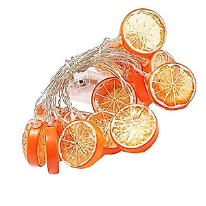 HelloCreate Fruit String Light Orange Lemon Slices Outdoor String Light Battery Operated Fruit Twinkle LED String Lights for Wedding Festival Party Garden Decor (Orange, 6m 40LEDs)