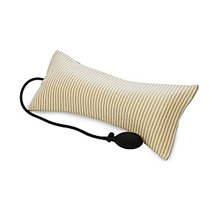 CTHOPER Inflatable Pillow Cushions, Height Adjustable Neck Cervical Head Support, Soft Portable Pillow with Pump for Car, Home, Office, Travel, Camping, Pillow Case Removable (Brown)