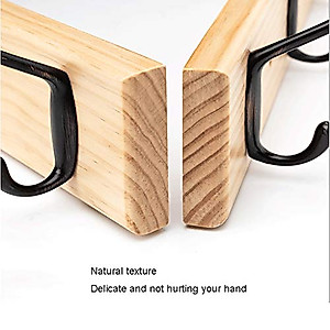 Tbkoly Coat Rack Wall Mount Wall Mounted Coat Rack 4 Modern Hooks Farmhouse Coat Rack for Entryway Bathroom Closet Room Wall Mounted Coat Rack (Color : Brown, Size : 47cm)