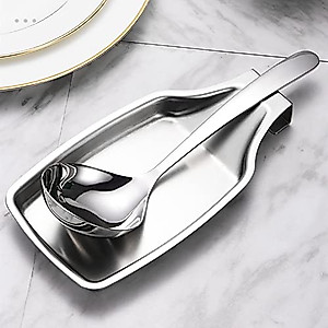 JIANYI Spoon Rest, Stainless Steel Spoon Holder for Stove Top, Heavy Duty Kitchen Utensils Holder for Spatula, Ladles, Brush and Other Cooking Utensils