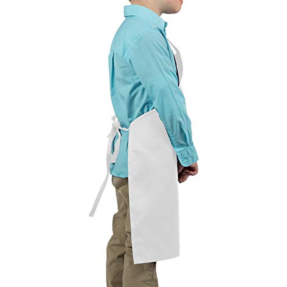 KNG Kids Cooking Apron for Girls and Boys – Small, White