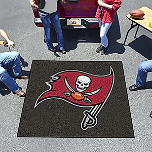 FANMATS 28821 Tampa Bay Buccaneers Tailgater Rug - 5ft. x 6ft. Sports Fan Area Rug, Home Decor Rug and Tailgating Mat - Buccaneers Primary Logo