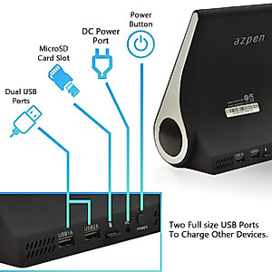 Fast 15 Watts Wireless Charger Sound Hub Bluetooth Speaker with Upgraded Mic Handsfree Calling Two USB Ports, Upright View Angle, Space Saving 4 in 1 Dock