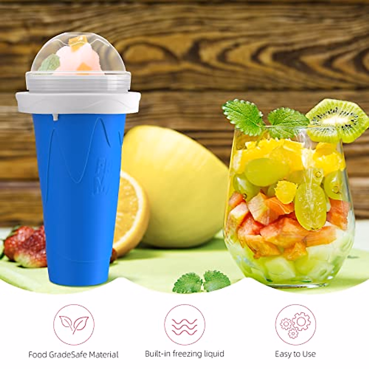 Slushy Maker Cup, Slushy Cup TIK Tok Frozen Magic Squeeze Cup Cooling Maker Cup Quick Frozen Smoothies Cup Ice Cream Maker Cup for Children