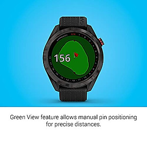 Garmin Approach S42, GPS Golf Smartwatch, Lightweight with 1.2" Touchscreen, 42k+ Preloaded Courses, Gunmetal Ceramic Bezel and Black Silicone Band, 010-02572-10