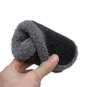 Scurtain Unisex Mens Womens Slippers Lightweight House Slippers Sock Shoes with Non-slip rubber sole Mens Womens Walking Shoes Dark Grey 10-10.5