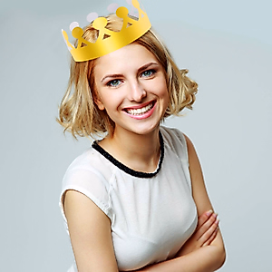 SIQUK 27 Pieces Golden Paper Crown Party Gold Crowns Hats King Crowns for Party and Celebration